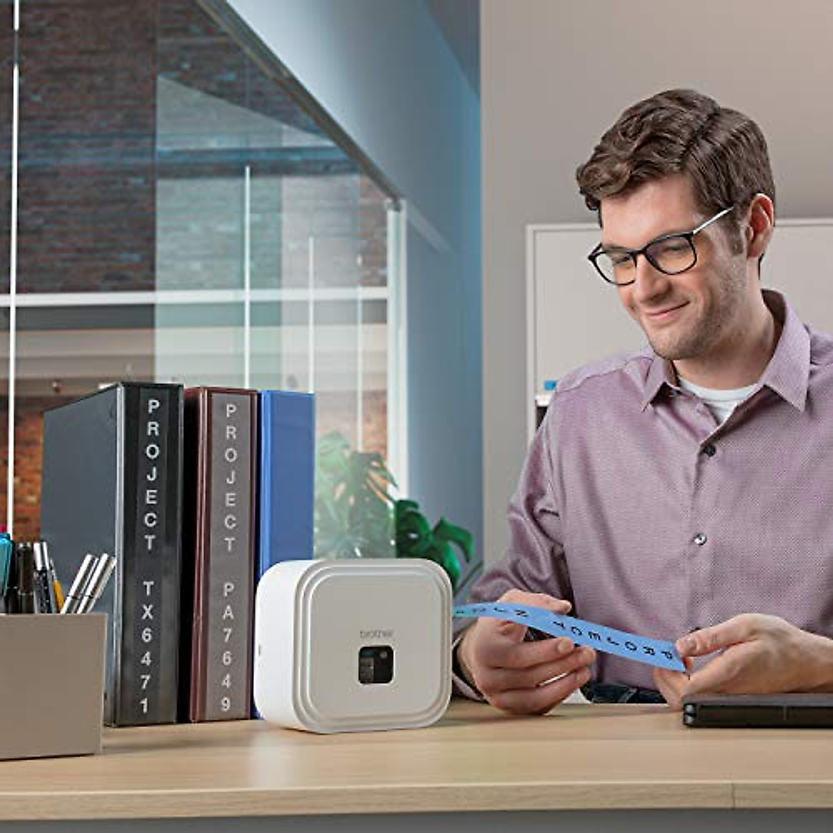 Brother P-Touch TZe-M365 White Print on Matte Black Label Tape 1.4” (36mm) Wide x 26.2’ (8m) Long