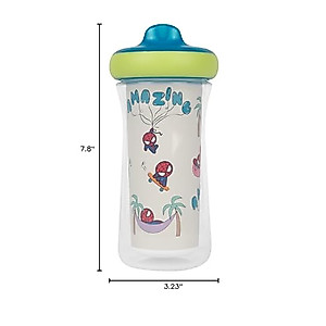 The First Years Marvel Insulated Sippy Cups - Spill Proof Insulated Toddler Cups with Bite-Resistant Hard Spout - 9 Ounces - 2 Count
