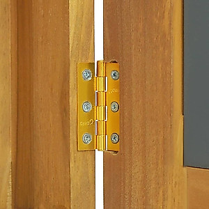 vidaXL Mirror Cabinet with Solid Teak Wood Frame - Hallway Mirror with Additional Storage Space - Wall Mounted Unit - Dimensions: 23.6" x 3.9" x 15.7"