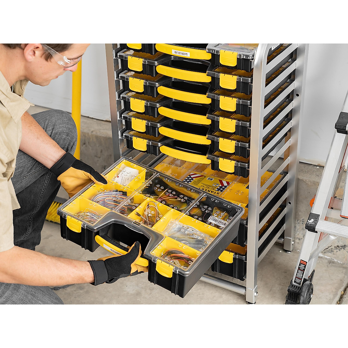 Zilker Home Premium Storage Rack for Yellow Tool Boxes - Organize Your Workspace with the Sturdy Wall Mount Tool Organizer, Utility Rack for Tools and supplies (Half Rack: 33" H x 19" W x 13" D)