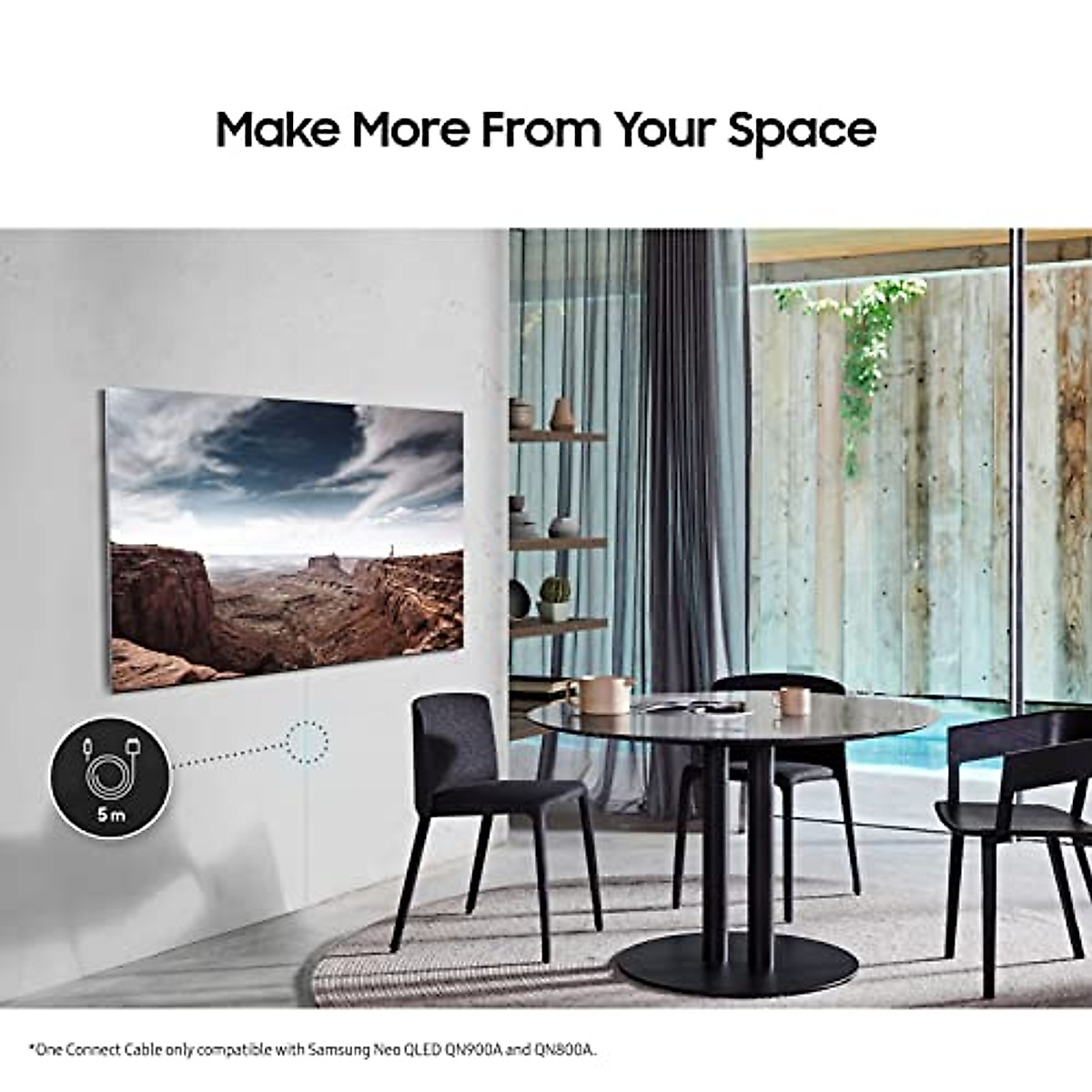 Samsung Electronics 2021 5m One Invisible Connection Cable for Neo QLED 8K TV to Connect to Multiple Device Sources and Power Cord, High Speed Data Transmission, VG-SOCA05/ZA