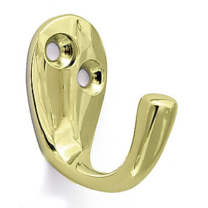 Alno Single Robe Hook, UNLACQUERED Brass