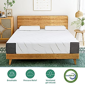 10 Inch Memory Foam and Innerspring Hybrid Mattress Medium Firm Feel Queen-Size Mattress