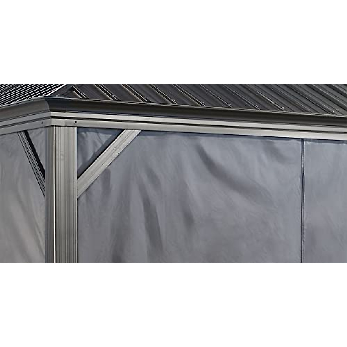 Sojag Accessories Set of 4 12' x 14' Curtains for Monaco/Messina/Mykonos Outdoor Gazebo Models, Grey