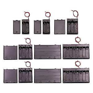 DaFuRui[7 Pack 4 Types AA Battery Holder with Switch;2Pcs 2x1.5V AA,1Pcs 3x1.5V 3 AA,2Pcs 4x1.5V AA and 2pcs 8x1.5V AA Battery Storage Box Case with Wire Leads