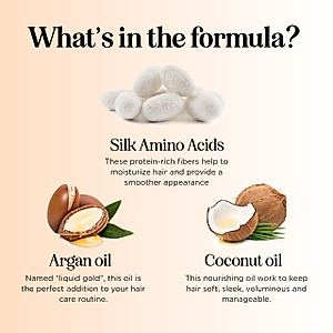 Hair Conditioner for Damaged Dry Hair - Silk Protein Conditioner for Dry Hair Frizz Control & Shine - Hydrating Conditioner for Curly Hair with Argan Oil and Hair Moisturizer for Dry Hair Care