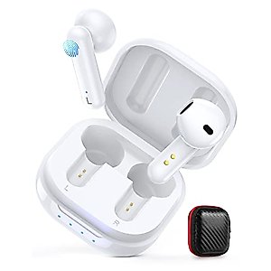 True Wireless Earbud 5.0 Bluetooth Headphones for iPhone 14 Pro Max,Touch Control Premium Stereo Sound Cordless in-Ear Earphones with Microphone Charging Case for iPhone 13 12 11 Samsung S23 Ultra S22