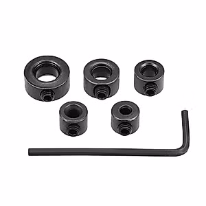 uxcell 3mm 4mm 5mm 6mm 8mm Bore Drill Stop, Drill Bit Depth Holder, Set Screw Style, Black Oxide Carbon Steel 5pcs