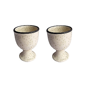Soft Boiled Egg Holder | Ceramic Egg Cup Set | Ceramic Egg Holder Pottery Housewarming Gift set of 2 (Ivory)