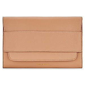 KATIE LOXTON Lila Envelope Closure Medium Womens Vegan Leather Clutch Purse Handbag Taupe