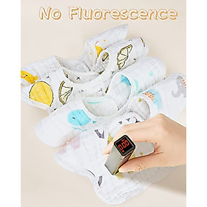 Muslin Baby Bibs 6 Pack Baby Bandana Drool Bibs 100% Cotton for Teething and Drooling, 6 Set for Unisex Boys Girls