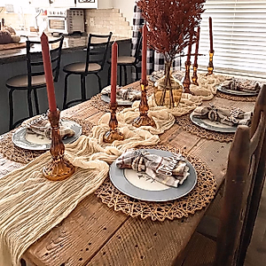 Table Runner 10ft Nude, BGHEOUYV Cheesecloth Table Runner 35x120 inch, Christmas Table Runner Gauze Rustic Table Runner for Bridal Shower Decorations, Wedding Thanksgiving Christmas Birthday Decor