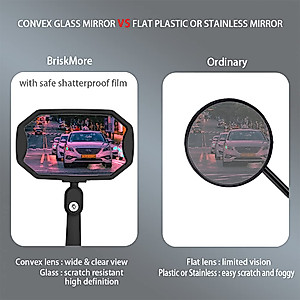 BriskMore Bar End Bike Mirrors, High–Definition Convex Glass Lens for E-Bike Handlebars, Scratch Resistant, Safe Rearview 1 Pair Bicycle Mirror BT-015(Right And Left Side)