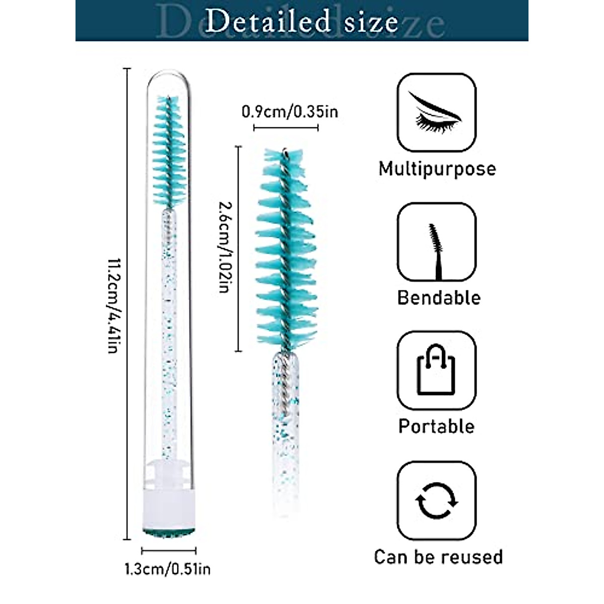 80 Pcs Mascara Wand Tube Set 40Pcs Empty Mascara Wand Tube 40Pcs Eyelash Brush Mascara Brushes for Women Girls Makeup