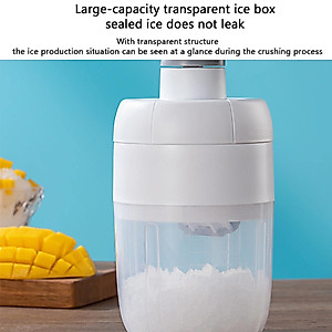 1000ml Manual Ice Crusher- Reusable Detachable Ice Shaver Cocktails Hand-Crank Ice Shaver with Ice Cube Mold, Portable Manual Ice Shredding Machine for Making Snow Cones