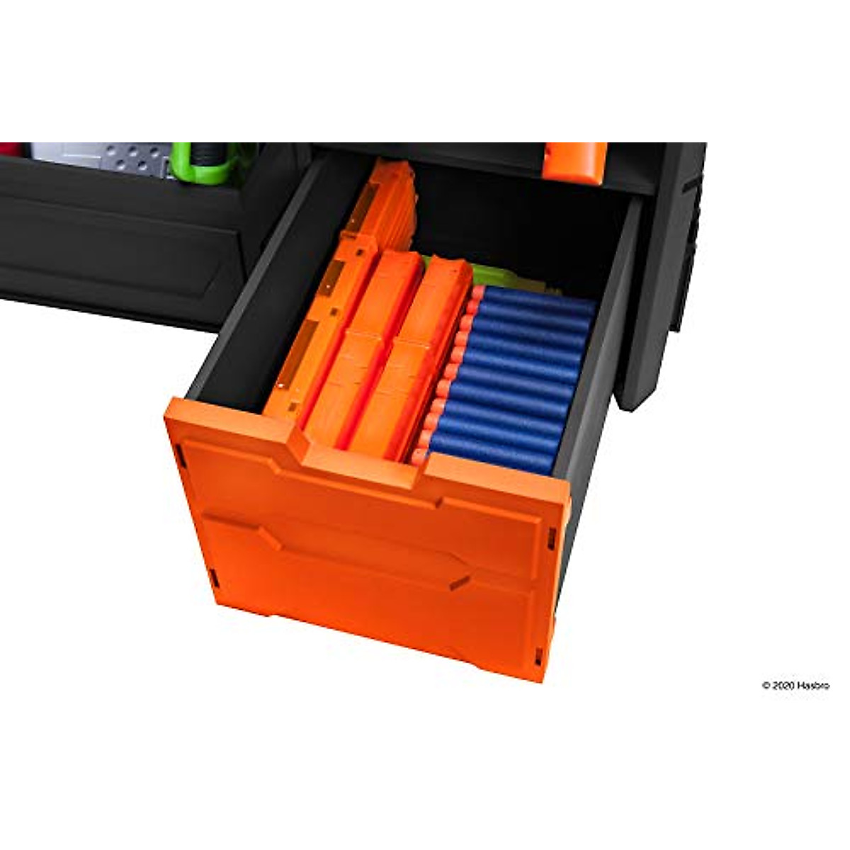 Nerf Elite Blaster Rack - Storage for up to Six Blasters, Including Shelving and Drawers Accessories, Orange and Black - Amazon Exclusive