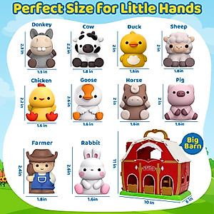 KMUYSL Toys for 1 2 3 Years Old Boys Girls, Big Red Barn Farm Animal Playset for Boys Girls, Learning Toys, Montessori Toys, Christmas Birthday Easter Gift for Baby Kids Toddlers Age 12-18 Months