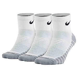 Nike Men's Everyday Max Cushioned Ankle Socks (3 Pairs), White, Large