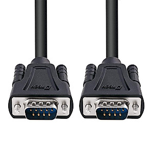 DTech DB9 9 Pin Serial Cable 6ft Male to Male RS232 Straight Through, Laptop