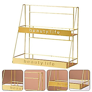 LIFKOME Bathroom Storage 2- Tier Bathroom Organizer Metal Bathroom Countertop Organizer and Storage Shelf Vanity Cosmetic Organizer Holder Kitchen Rack Standing Shelf Organizer