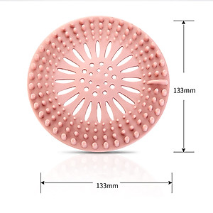 JESSKYLOVE 5pcs Hair Catcher Durable Silicone Hair Stopper Shower Drain Covers Easy to Install and Clean Suit for Bathroom Bathtub and Kitchen