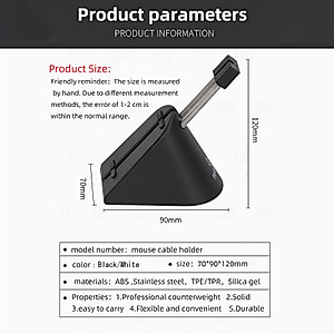 Sisyphy Gaming Mouse Bungee, Mouse Cord Holder and Cable Management Device (Primium Version 360g, Black)