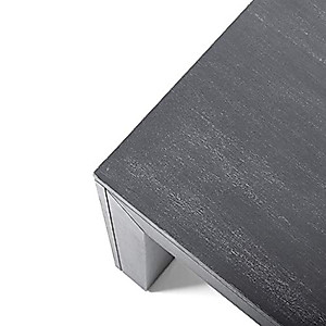 GDF Studio Farmhouse Acacia Wood Dining Bench, Black