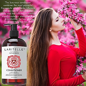 Laritelle Organic Anti-Thinning Conditioner | Fortifying, Strengthening & Rejuvenating | Prevents Hair Loss and Shedding, Promotes New Hair Growth | Ayurvedic Herbs, Lavender, Ginger, Rosemary
