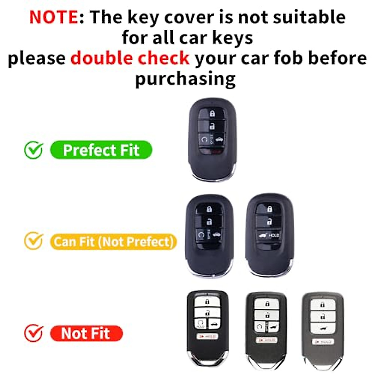 BE Key Fob Cover for Honda, Civic Silicone Key Protector with Keychain Compatible with Honda Accord Civic HR-V CR-V Pilot Sport SI EX EX-L Touring, Honeycomb Key Shell 5 Buttons Black + Red, 2PCS