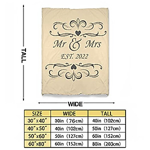 Wedding Gifts Flance Blanket for Couples, Unique Gifts for Luxury Bed Blanket, Soft Flance Plush Throw, 50 x 60 Inch, Mr & Mrs 2022