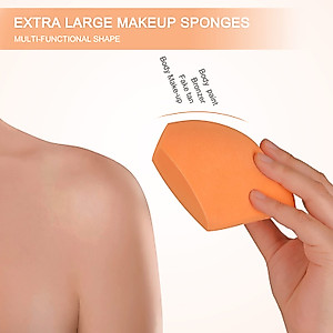 XL EXTRA LARGE Make Up Beauty Sponges Blender-Product contains: 1x Extra Large(10 cm) and 1 Sponge Holder-for Dry & Wet Use for Face Body , Blush Cream, Liquid Foundation Powder Application