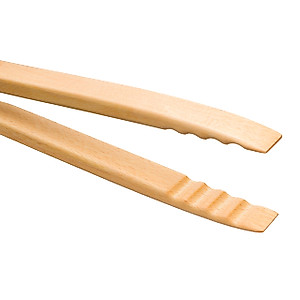 Redecker Oiled Beechwood Grill Tongs, 100% Handmade BBQ Tongs with Ergonomic Grip, Heat-safe, 18-inches, Made in Germany