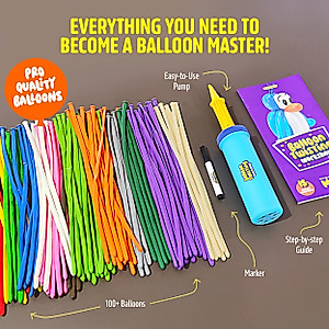 Balloon Animal Twisting Kit With Pump for Kids - Boy & Girl Birthday Gifts for Girls and Boys - Arts and Crafts for Kids Ages 8-12 - 6 7 8 9 10 11 12 Year Old Girl Birthday Gift - Animal Balloons