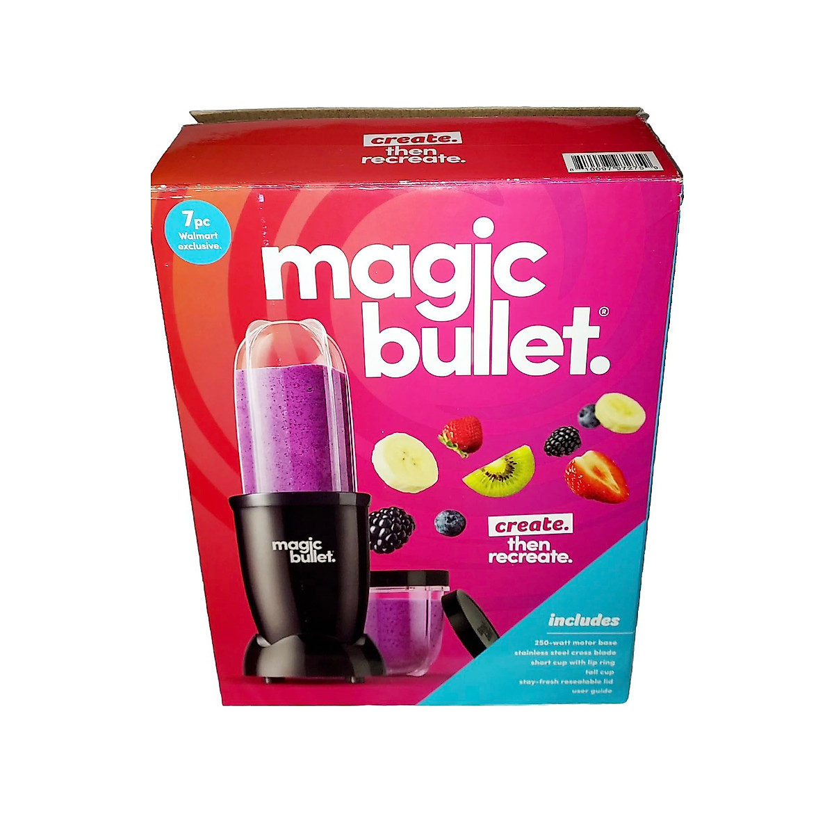 Magic Bullet 7-Piece 250 Watts Personal Blender 18 oz. MBR-0701AKP, All Black