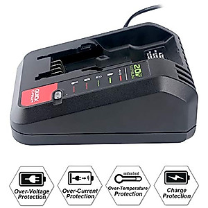 Elefly 20V Battery Charger PCC692L Replacement for Porter Cable 20V Lithium Battery PCC680L PCC685LP and Compatible with Black Decker 20V Battery LBXR20 LB2X4020