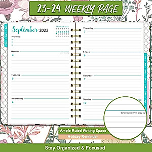 2023-2024 Planner – Jul 2023 – Jun 2024, Weekly ＆ Monthly Academic Planner 2023-2024, 6.4" x 8.5" with Tabs, Flexible Hardcover, Thick Paper, Strong Binding, Back Pocket, Inspirational Quotes ＆ Notes