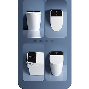 Intelligent Toilet with Heated Seat, DACOM Smart Toilet One Piece Toilet Foot Sensoring Flush, Warm Water and Dry, Multi-Function APP Remote Control