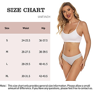 Jaywan Seamless Thongs Underwear for Women Breathable Stretch Thong Panties No Show Thong 6 Pack S-XL