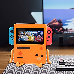 GRAPMKTG Charging Stand for Nintendo Switch Accessories Portable Dock Compatible for Nintendo Switch OLED Cute Case Decor Gift Men Women Kids Orange