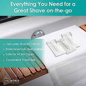 World Amenities Shave Kit (Clear Frosted Sachet) - Hotel Amenities 48 count - Includes Twin Blade Razor and Moisturizing Shave Cream