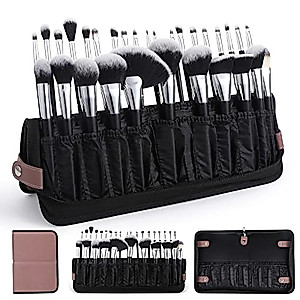 DUcare Makeup Brush Organizer 30pcs Folding Travel Professional Makeup Brushes Case Bag Stand-up Cosmetic Bag Artist Storage Bag (Only Bag)