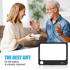 JMH Magnifying Glass for Reading, 5X Handheld Large and Lightweight Full Page Magnifier for Seniors Low Vision Reading, Inspection, Exploring