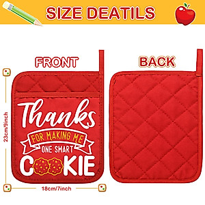 Irenare 8 Pcs Christmas Teacher Appreciation Gifts Hot Pot Holders Funny Oven Mitts Heat Resistant Microwave Oven Mitt Potholders with Hand Pocket Hanging Loop End of Year Gift, 7 x 9 Inch