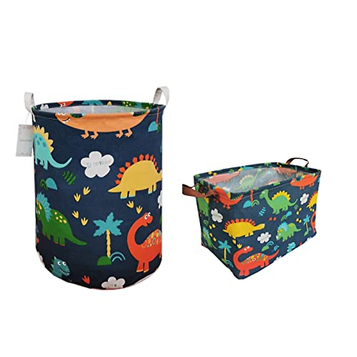 LEELI Laundry Hamper with Handles Collapsible Canvas Laundry Basket,Waterproof Storage Basket Home Organizer for Nursery,Clothes,Toys,Baby Hamper