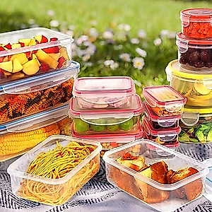 OSTBA APPLIANCE 50 PCS Food Storage Container with Lids, Airtight Plastic Food Containers for Kitchen, and Pantry BPA-Free storage containers-100% Leakproof, Reuasable & Dishwasher