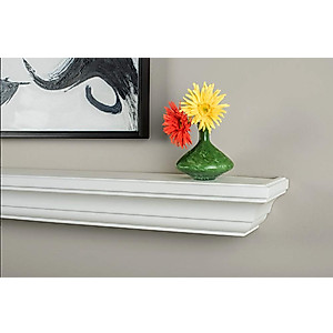 MANTELSDIRECT 72 Inch Floating Fireplace Mantel Wood Shelf in White - Colton from Mantels Direct | Wooden Rustic Wall Shelf Perfect for Décor and Electric Fireplaces