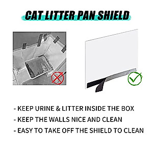 6 Pack Cat Litter Box Pee Shields, High Side Open Top Kitty Litter Pan Shield - Keep Litter in The Pan, (Litter Box Not Included)