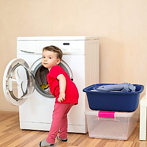 Qqbine 16 Quart Plastic Kitchen Dish Pan Basin Sink, 3 Packs