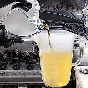 1 Gallon Measuring Pitcher-Convenient Conversion Chart,134oz Extra Large Plastic Measuring Cup-Strong Food Grade Material,Graduated Mixing Pitcher Great for Lawn,Pool Chemicals, Motor Oil and Fluids