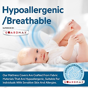 Guardmax Full XL Mattress Cover - Waterproof, Durable, Easy to Clean, Breathable, 10 Year Warranty